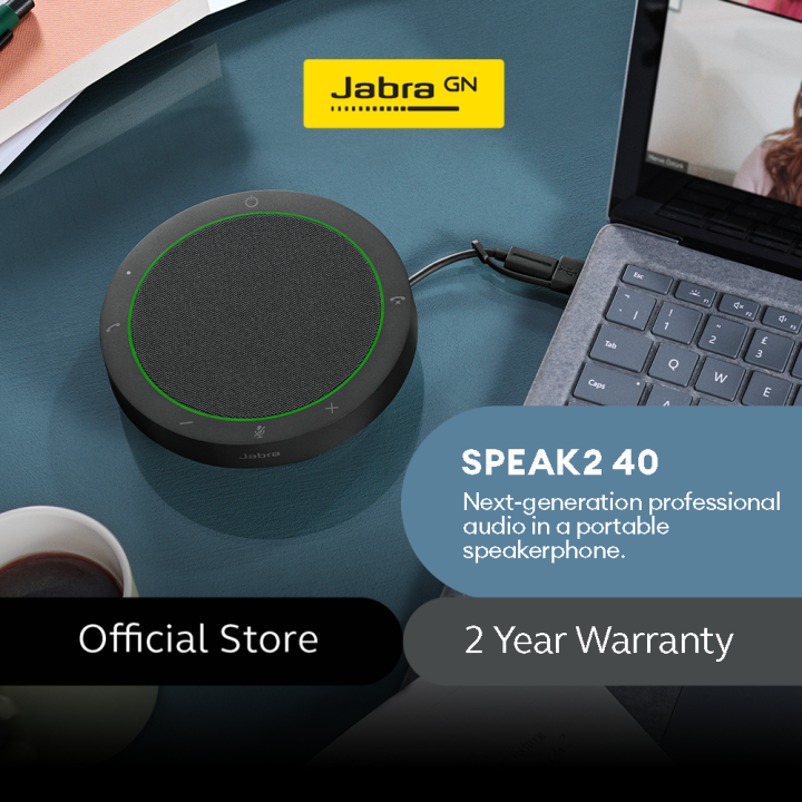 Jabra Speak2 40 Portable Speakerphone - 4 Noise-Cancelling Microphone ...