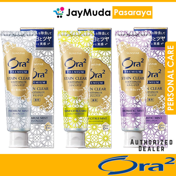 Ora2 Premium Stain Clear Toothpaste 100g Premium Mint Aromatic Mint Shiny Citrus Mint Made In ...
