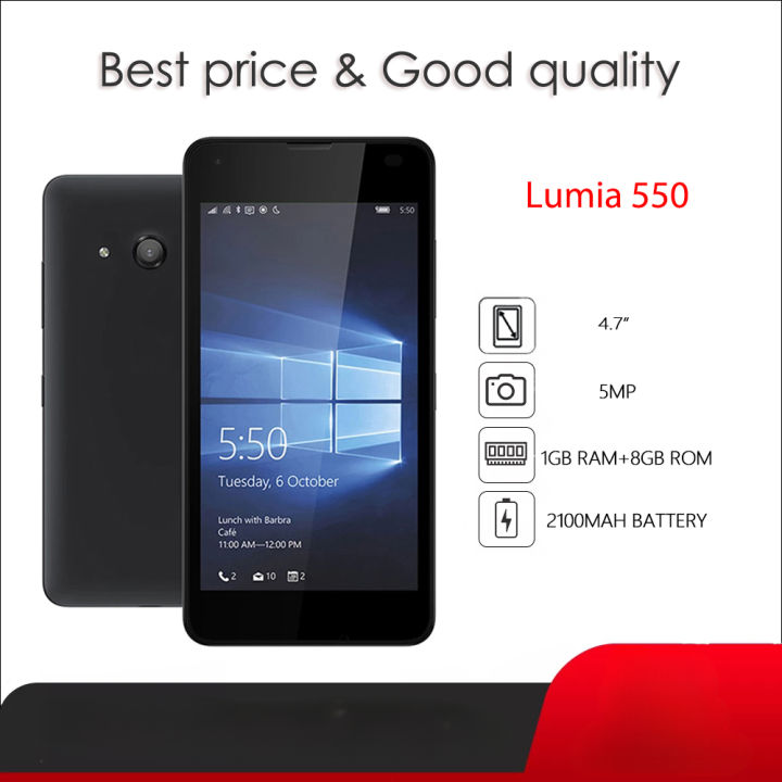 Original Unlocked For Nokia Lumia 550 5MP 4.7" 8GB ROM Bluetooth WIFI ...