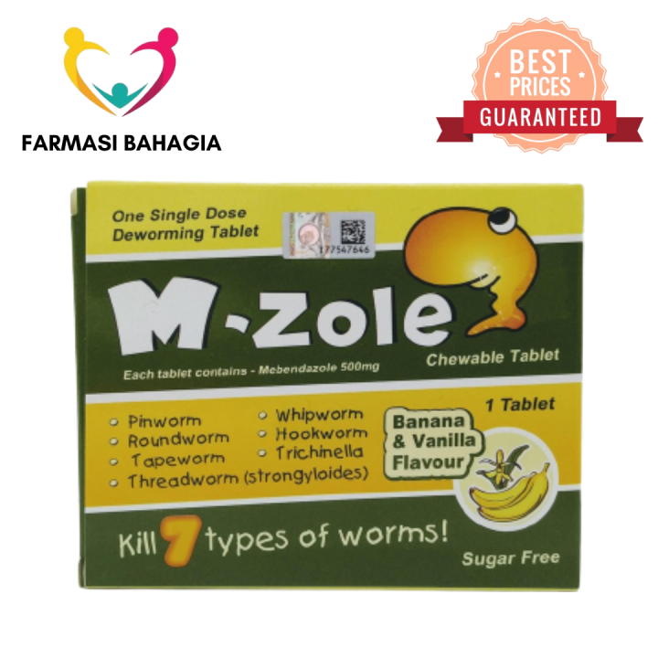M-Zole Chewable Deworming Tablet 1's | Lazada