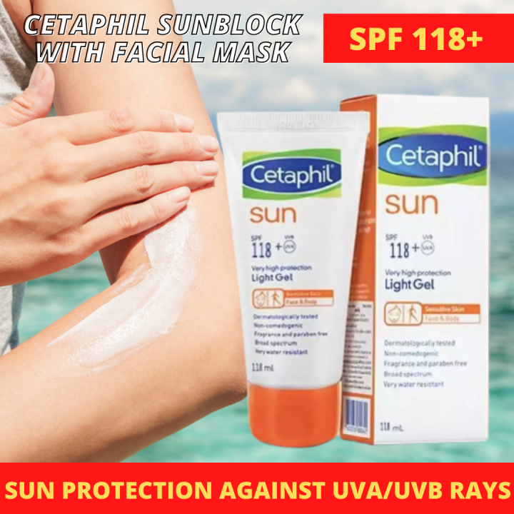 100% Original Cetaphil Sunblock SPF 118+ Light Gel Face & Body ...