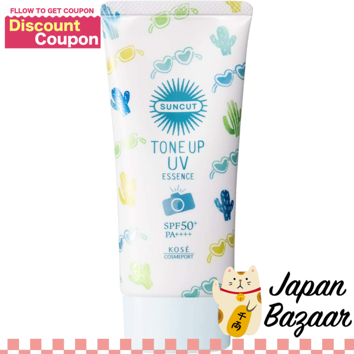 KOSE Suncut Sunscreen Tone Up UV Essence Mint Green Color Control Water Proof 80g Crystal Floral ...