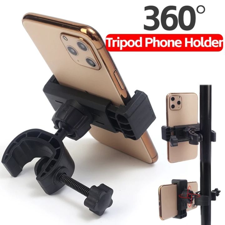 360 Degree Rotating Tripod Phone Holder Mount Stand Microphone ...