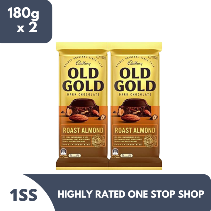 Cadbury Old Gold Dark Chocolate, Roast Almond 180g x 2 | Lazada PH