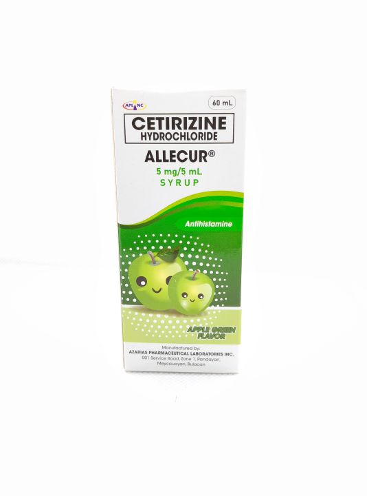 Allecur Cetirizine HCl 5mg/5mL Antihistamine Syrup for Allergy Relief ...