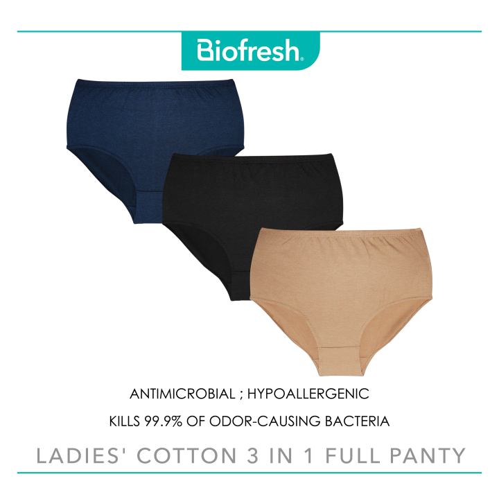 Biofresh Ladies' Antimicrobial Cotton Full Panty 3 pieces in a pack ...