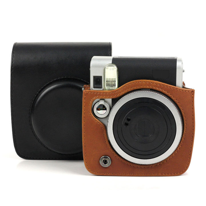 Retro Soft Mini Camera Case Bag PU Leather Cover with Shoulder Strap ...