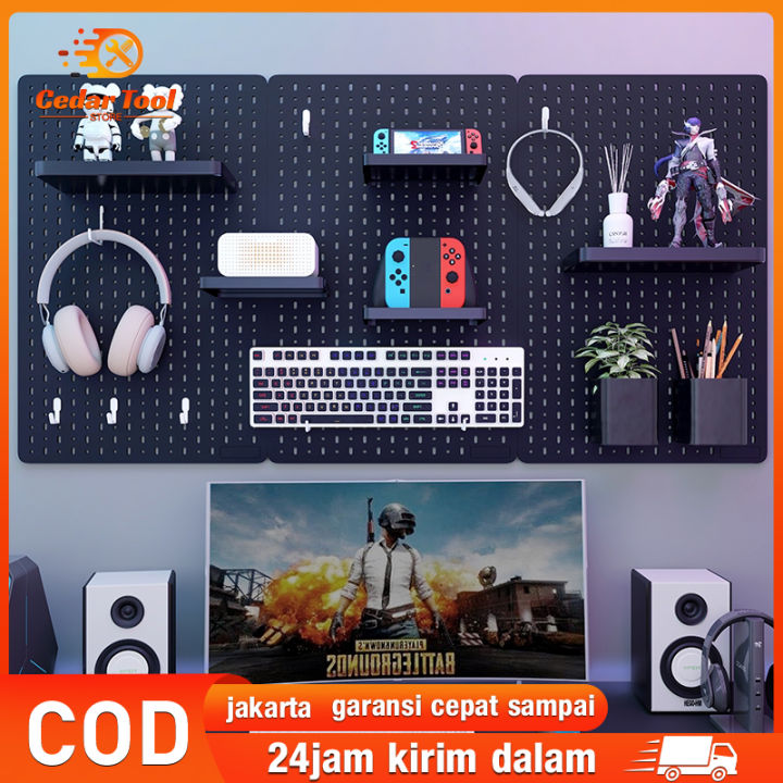 Furniture Rak Tempel Dinding Papan Lubang Wall Shelf Board Organizer ...