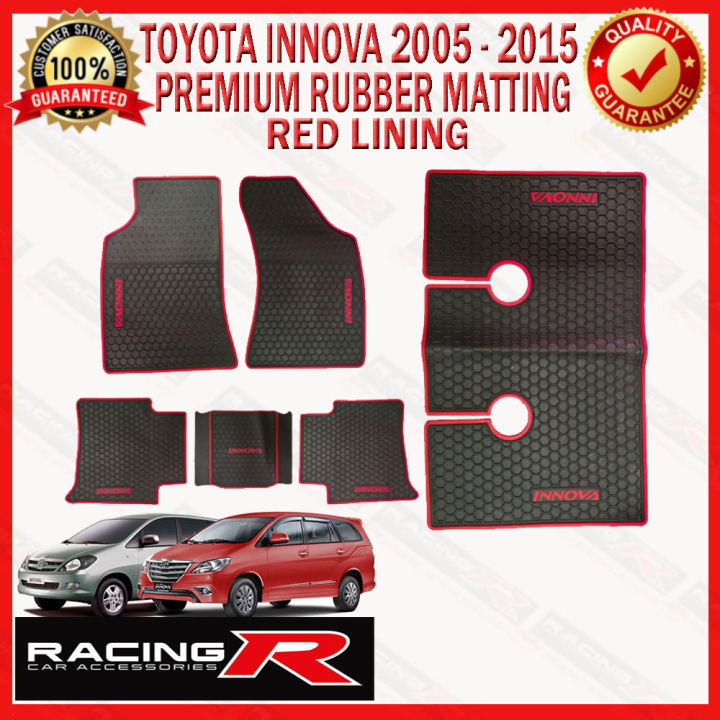 Toyota Innova 2005 to 2015 Premium Rubber Matting Red Lining 2006 2007 ...