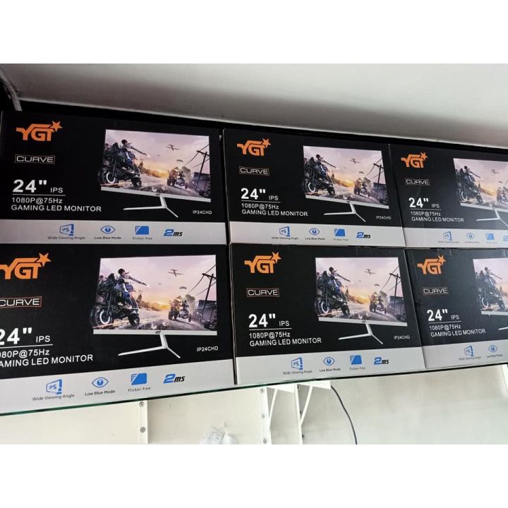 YGT IP24CHD 24 inches Curve Frameless 1080P 75Hz Gaming LED Monitor ...