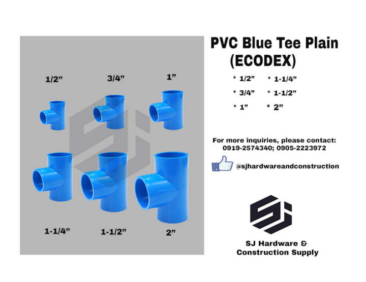 PVC BLUE TEE PLAIN 90" 1/2" / 3/4" / 1" / 1-1/4" / 1-1/2" / 2" | Lazada PH