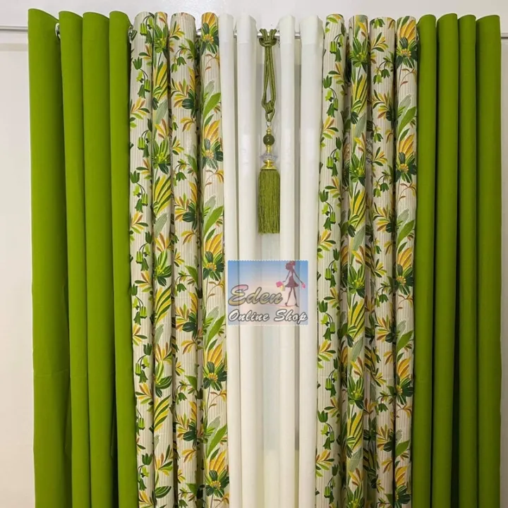 Contessa Green Ring Curtain Sold per Set 3in1 and 5in1 | Lazada PH