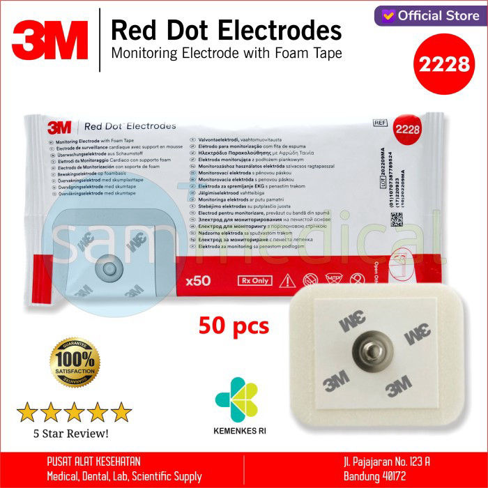 3M Red Dot Foam ECG Electrodes per 50pcs 2228 | Lazada Indonesia