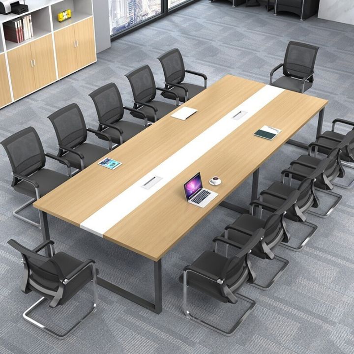 Conference table long table simple modern office desk and chair ...