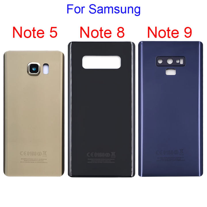 สำหรับ Samsung Galaxy Note 5 8 9ฝาหลังกรอบแก้วที่มีกาว | Lazada.co.th