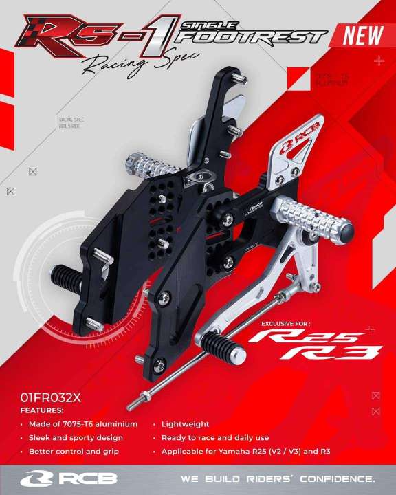 RCB YAMAHA R25 R3 FOOTREST Version 2022 V1 V2 100%GOOD QUALITY Racing ...