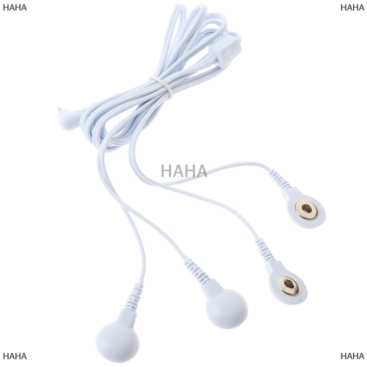 HAHA 1 PC 4-Way Electrode Pads TENS Unit Lead Wires Cables Connection ...