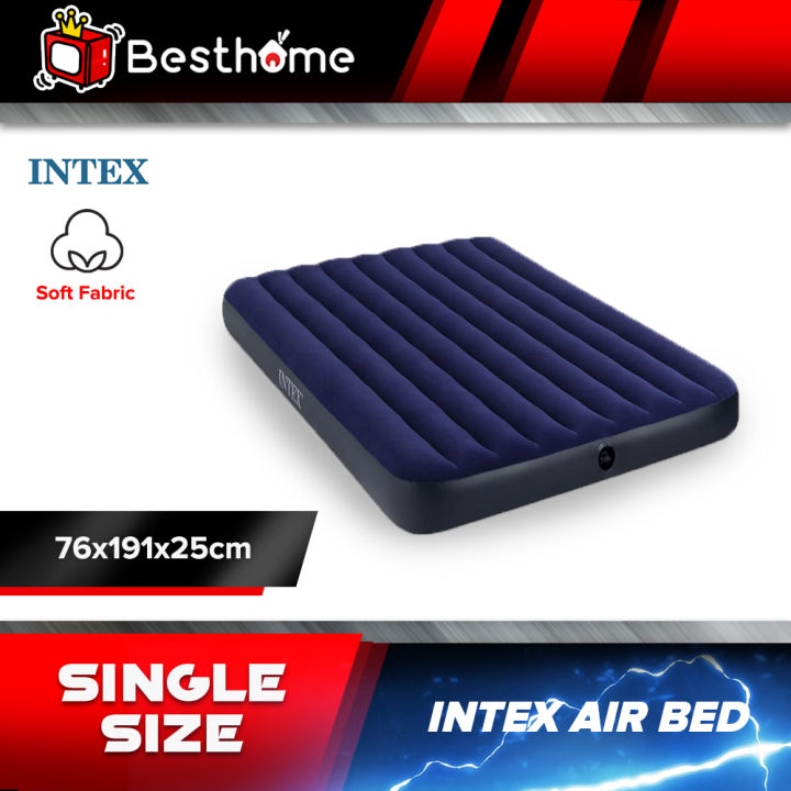 Air Bed INTEX Inflatable 3 Layer Midnight Green (25cm) [Free Air pillow Camping} | Lazada