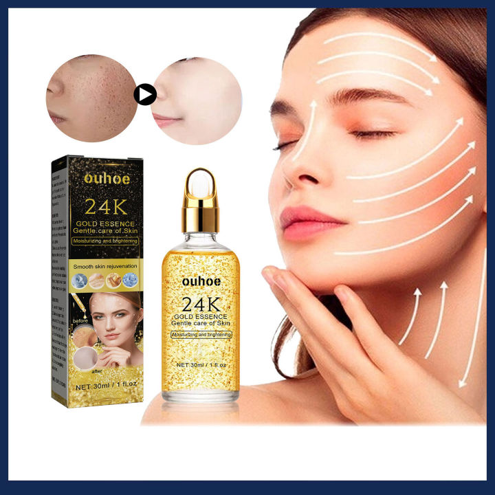 OUHOE 24K Gold Essence Gentle care of Skin 24k Gold Face Serum Firming ...
