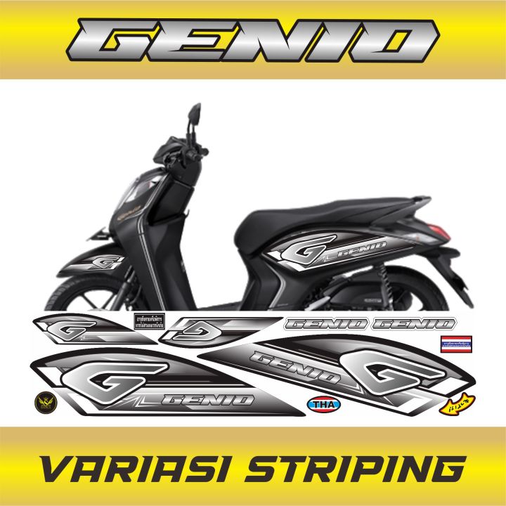 HONDA STRIPING STICKER MOTOR GENI0 01 VARIASI SIMPLE LIS ABU/STICKER ...