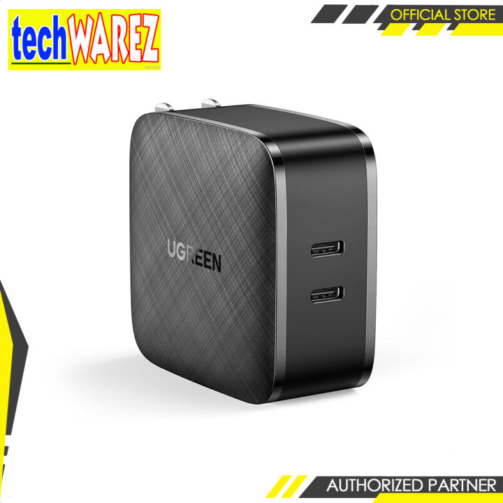 UGREEN 70866 66W USB-C PD Charger - 2 Ports Foldable Wall Charger / PD 65W Charger Power Adapter ...