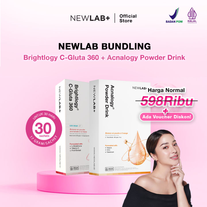 NEWLAB Bundling Brightlogy C-Gluta 360 & Acnalogy Powder Drink | Lazada Indonesia