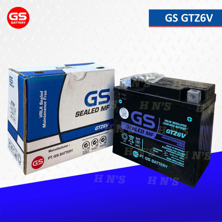 GS Battery GTZ6V Motorcycle Battery ( Maintenance Free ) for Honda ...