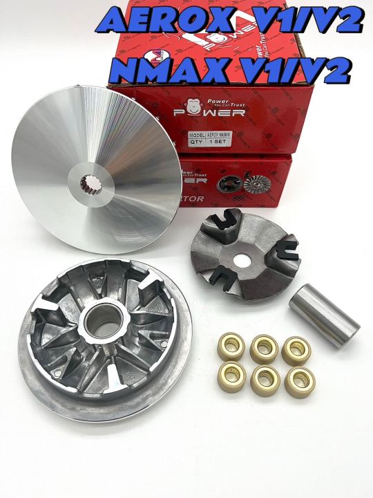 M.POWER STOCK PULLEY SET FOR YAMAHA (AEROX V1/V2 NMAX V1/V2) With Drive Face & Bola (Made in ...