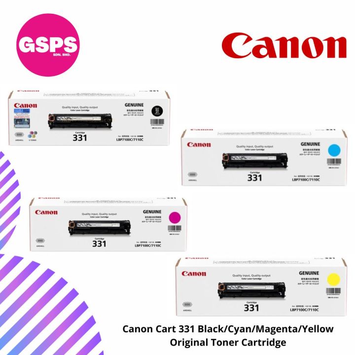 Canon Cart 331 Black/Cyan/Magenta/Yellow Original Toner Cartridge | Lazada