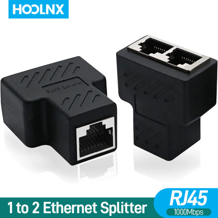 HOOLNX RJ45 Ethernet Splitter, 1 to 2 Network Adapter CAT5 CAT5E CAT6 ...