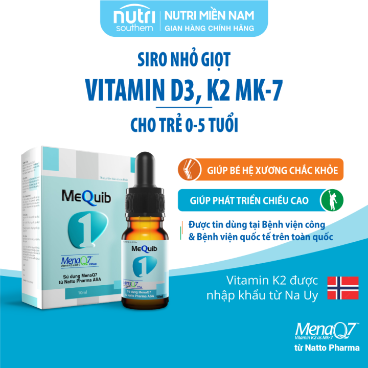 Vitamin D3K2 MK7 (MenaQ7) MEQUIB 1 - Tăng Cường Hấp Thu Canxi Và Phát Triển Chiều Cao (Chai 10ml ...