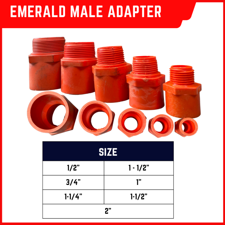 3pcs Electrical Emerald Male Adapter PVC Fittings (Available Size: 1/2 ...