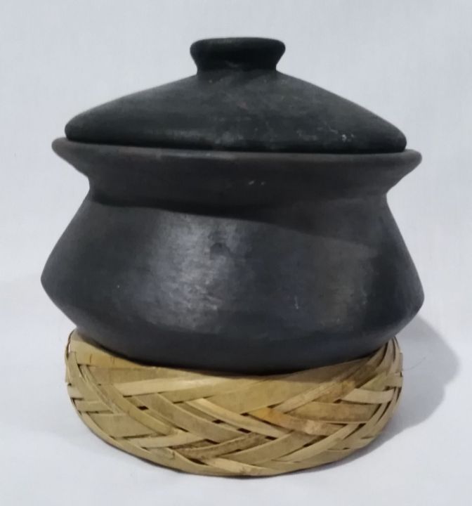 Filipino Black Palayok Clay Pot 8in X 8in X 5in With Stand Lazada Ph