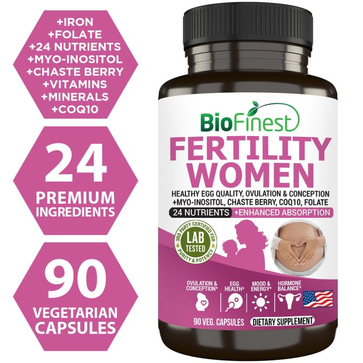 Biofinest Fertility Women Multivitamin Supplement - 24 Vitamins B C D E ...