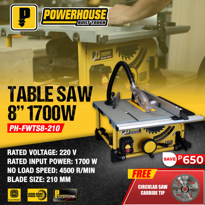 POWERHOUSE USA Professional Cutting Portable Table Saw Machine for wood ...