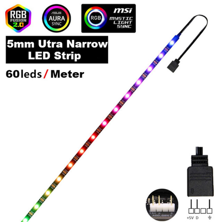 【New-store】 Argb Led Strip Lights Pc Case Motherboard W/ 3pin 5v ...