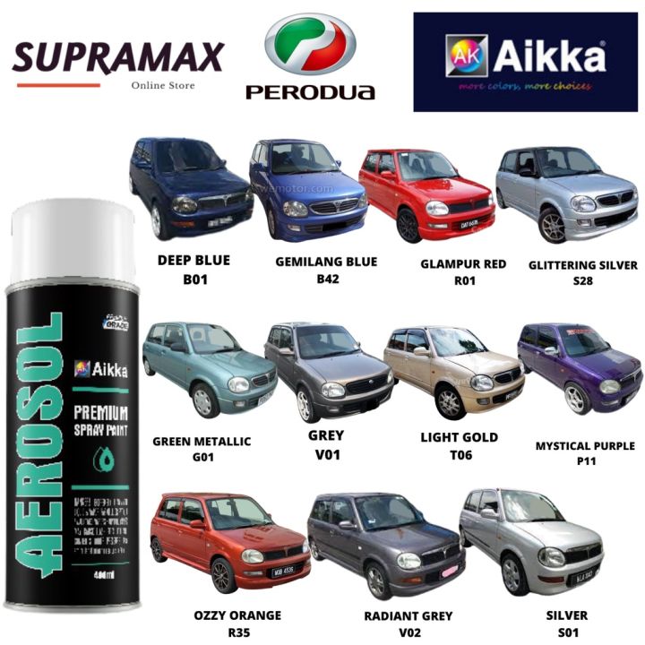 [Perodua Kelisa ] SUPRAMAX Aerosol Spray 2K Paint/ Car Body Touch Up ...