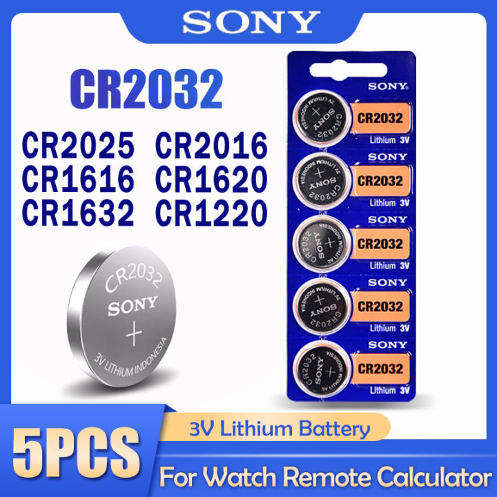5PCS SONY CR2032 3V Lithium Button Batteries cr2025 cr2016 cr1632 cr1620 cr1616 cr1220 CMOS ...