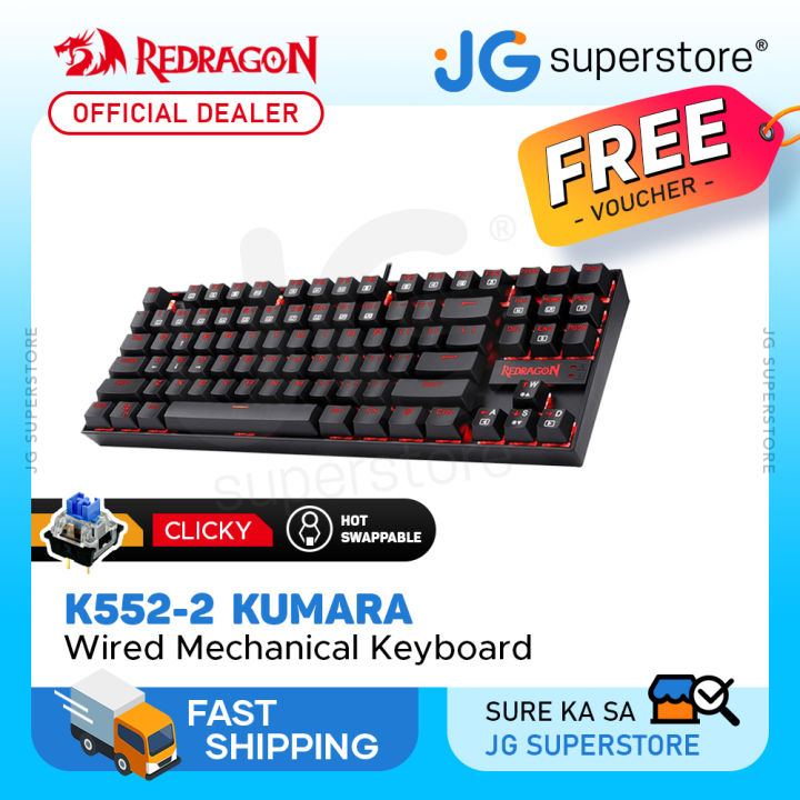 Redragon K552-2 Kumara 87 Keys Compact USB Wired TKL Tenkeyless ...