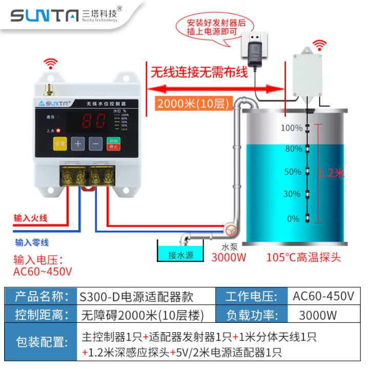 Automatic wireless remote water level controller water pump water tank ...