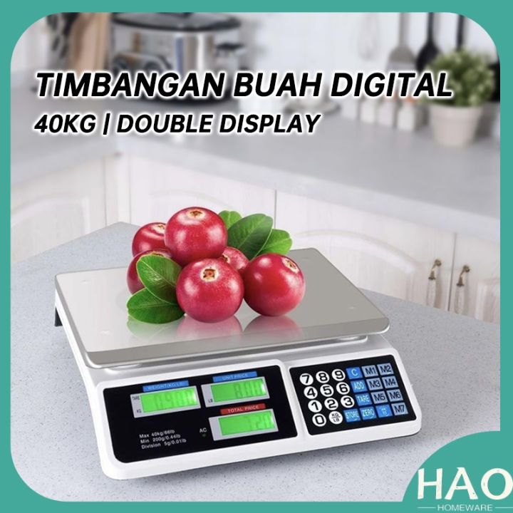 Timbangan Buah Digital 40KG/ Digital Computing Scale 40kg Double Display | Lazada Indonesia