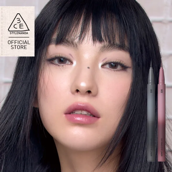 3CE My Ring Eye Liner, Precise ultra smooth thin flexible brush waterproof sweatproof all-day ...