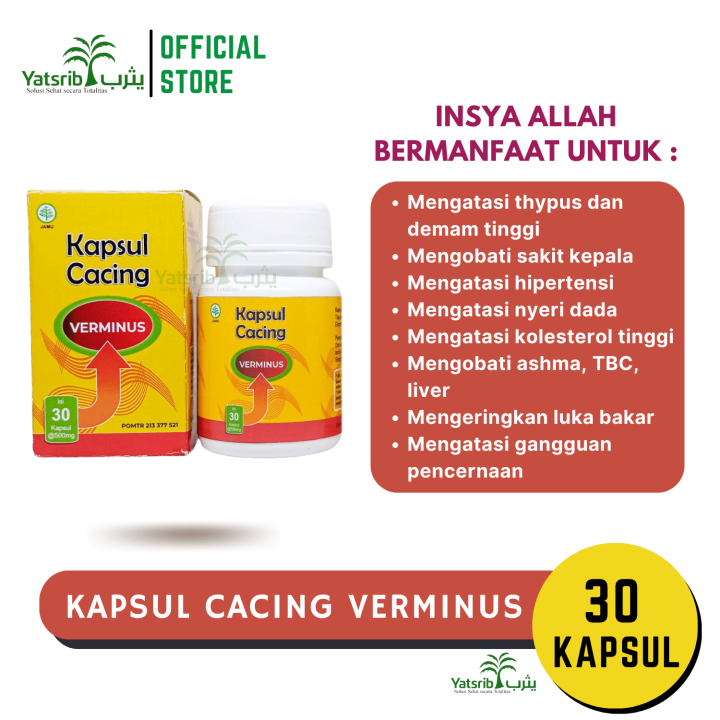 VERMINUS kapsul cacing obat tipes dan penurun demam tinggi 30 kapsul ...