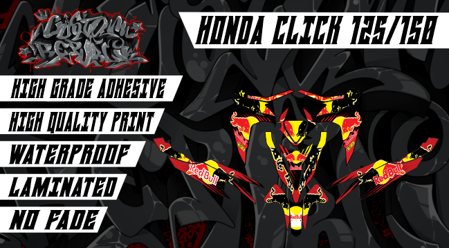 Honda Click i125/150 Decals Set (Rbull) | Lazada PH
