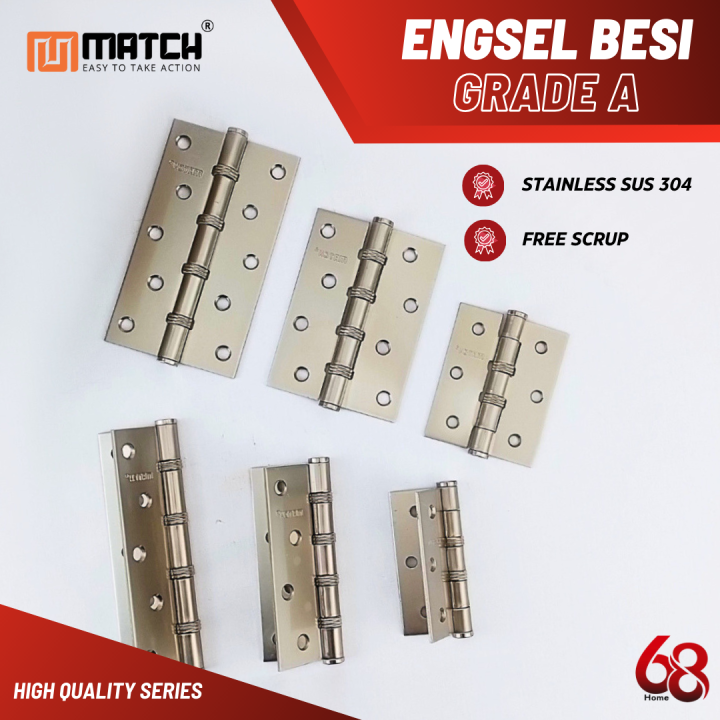 Engsel Besi Match Engsel Pintu Lemari Jendela Engsel Rumah FREE Skrup ...