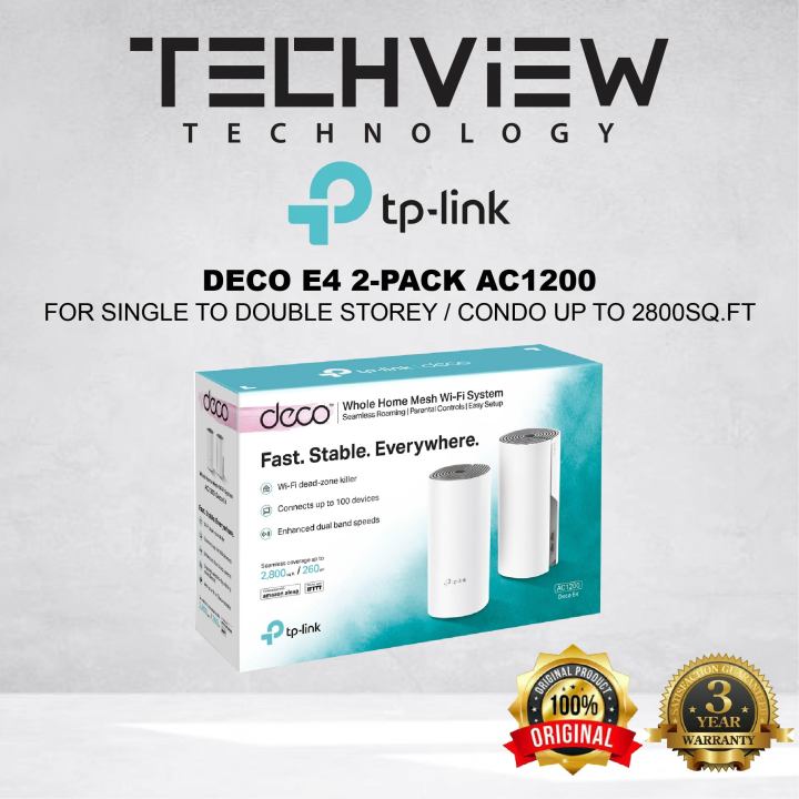 TP-Link Deco E4 (2-Pack) - AC1200 Mesh WiFi Router Whole Home Wi-Fi ...