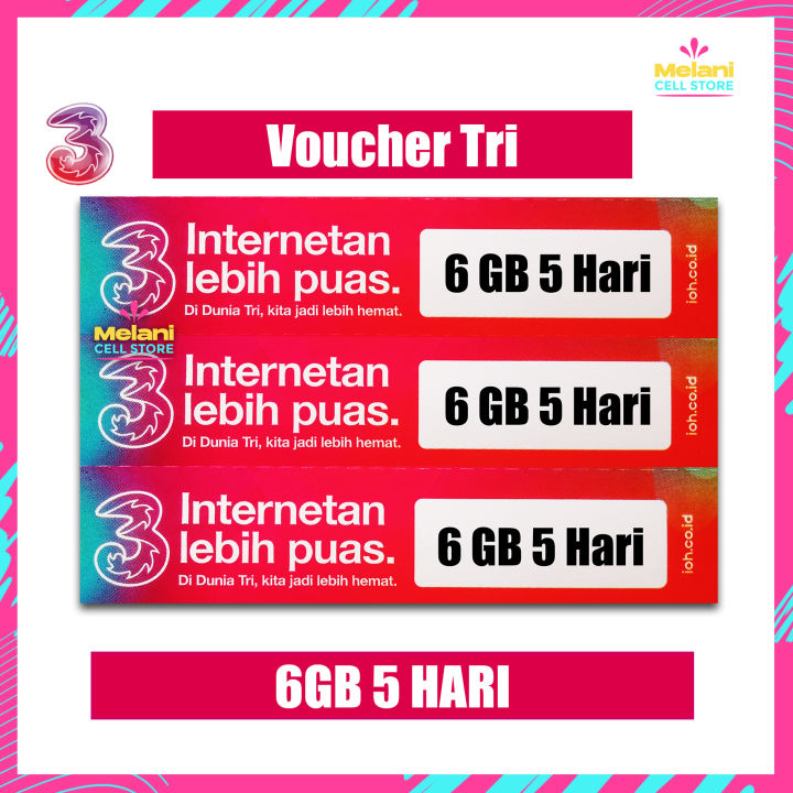 Voucher Tri 6GB 5Hari | Lazada Indonesia