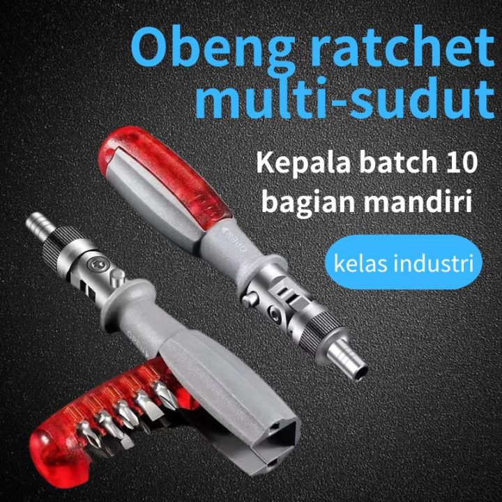 Obeng Multi-fungsi 10 in 1 dengan panjang 190mm, Obeng Multi-Sudut ...