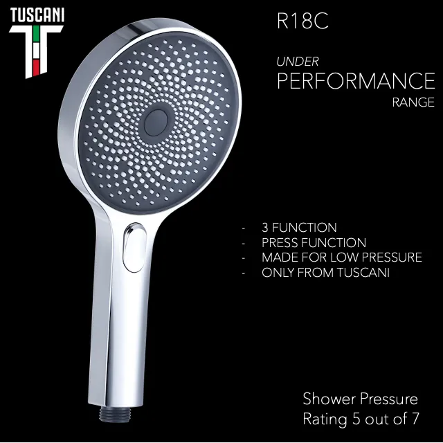 Tuscani R18C Hand Shower Head ROMBUSTO Series w/ 3 Functions - (Italian ...