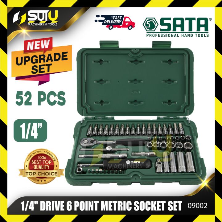 SATA 09002 52pcs 1/4” Drive 6 Point Metric Socket Set | Lazada